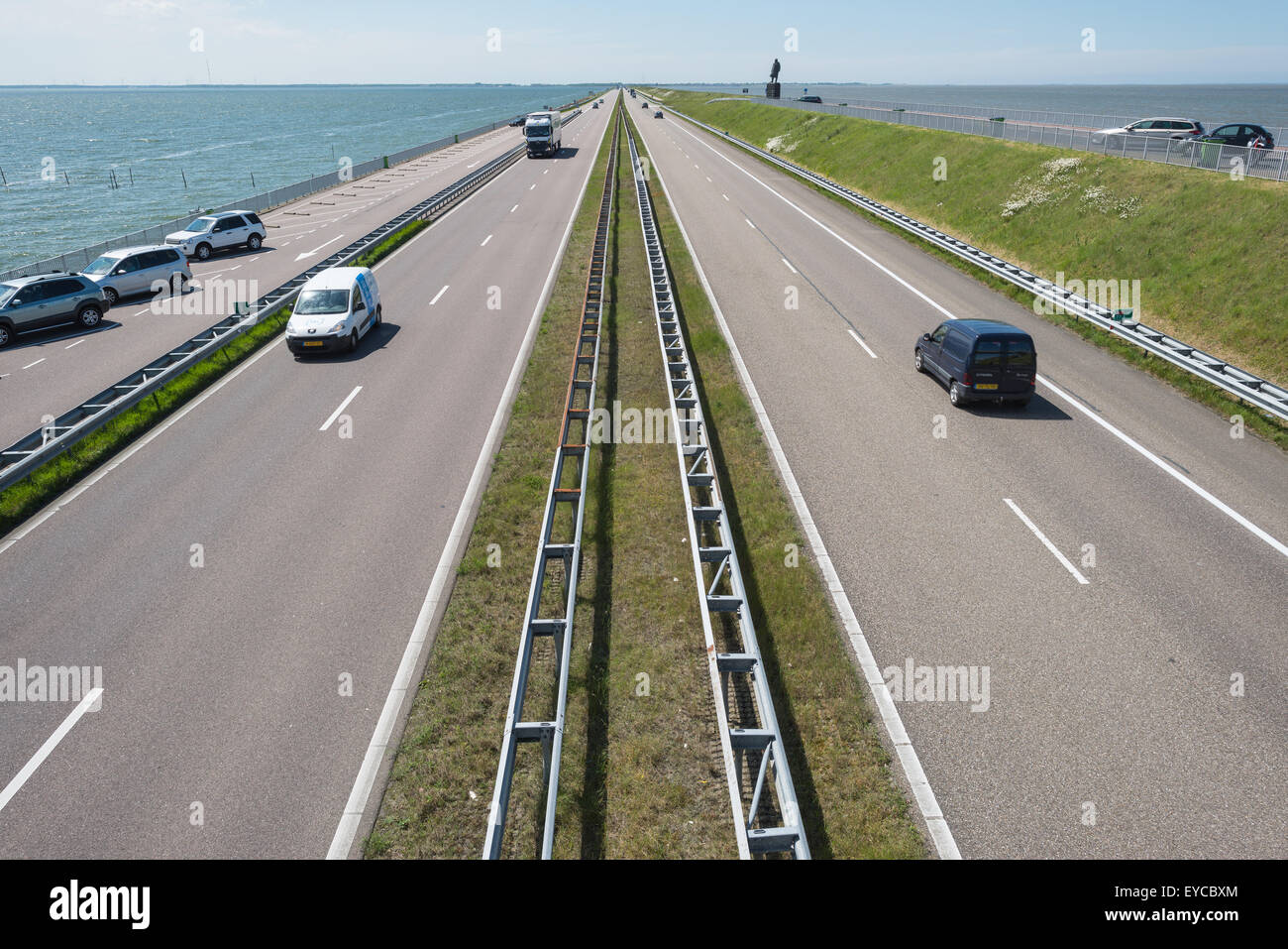 Den Oever, Netherlands, facing the highway on the Afsluitdijk Stock ...