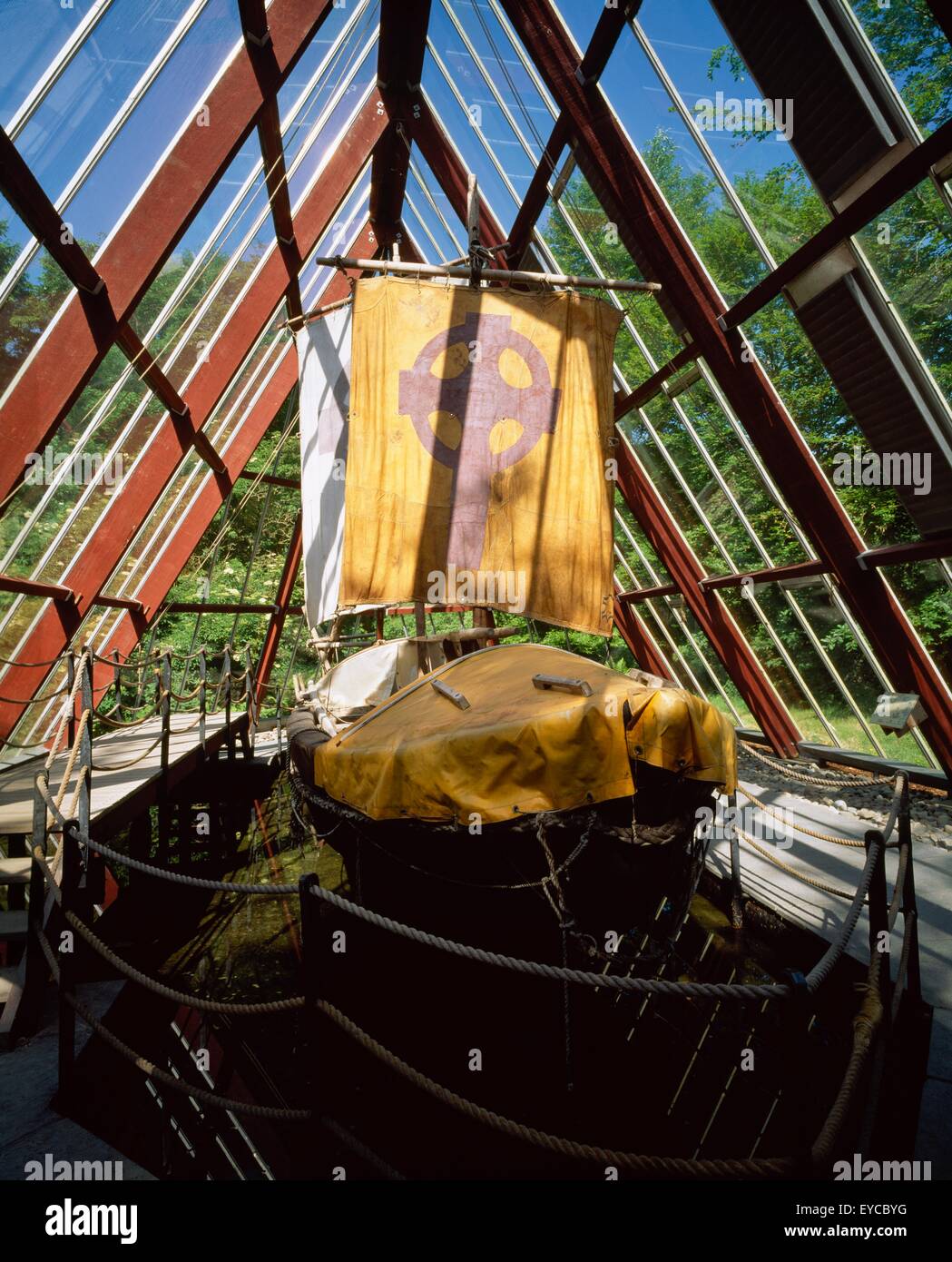 The Brendan Boat, Craggaunowen Project, Co Clare, Ireland Stock Photo ...