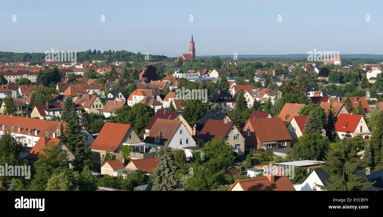 Rathenow, Germany, panoramic view over the city with the tower of the ...