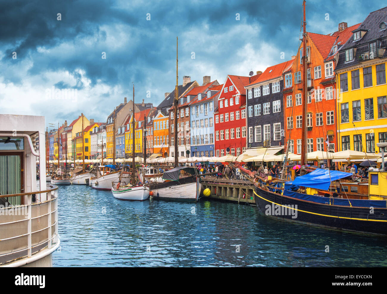 COPENHAGEN, DENMARK - JUNE 27, 2015: Copenhagen Nyhavn Canal and ...