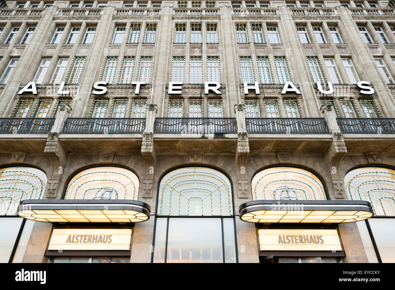 Hamburg, Germany, facade of Alsterhaus am Jungfernstieg Stock Photo - Alamy