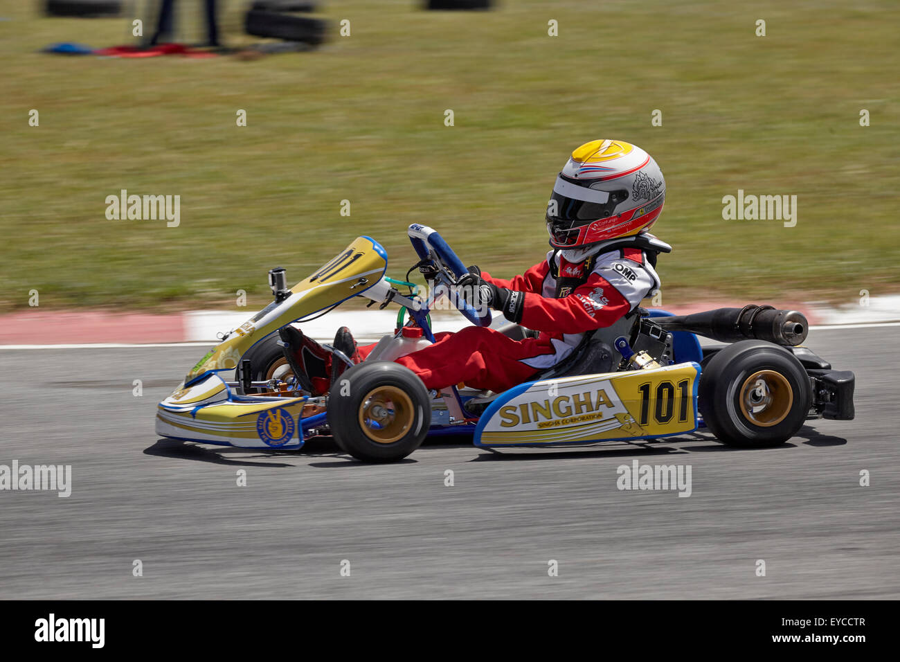 Go-Kart race action Stock Photo - Alamy