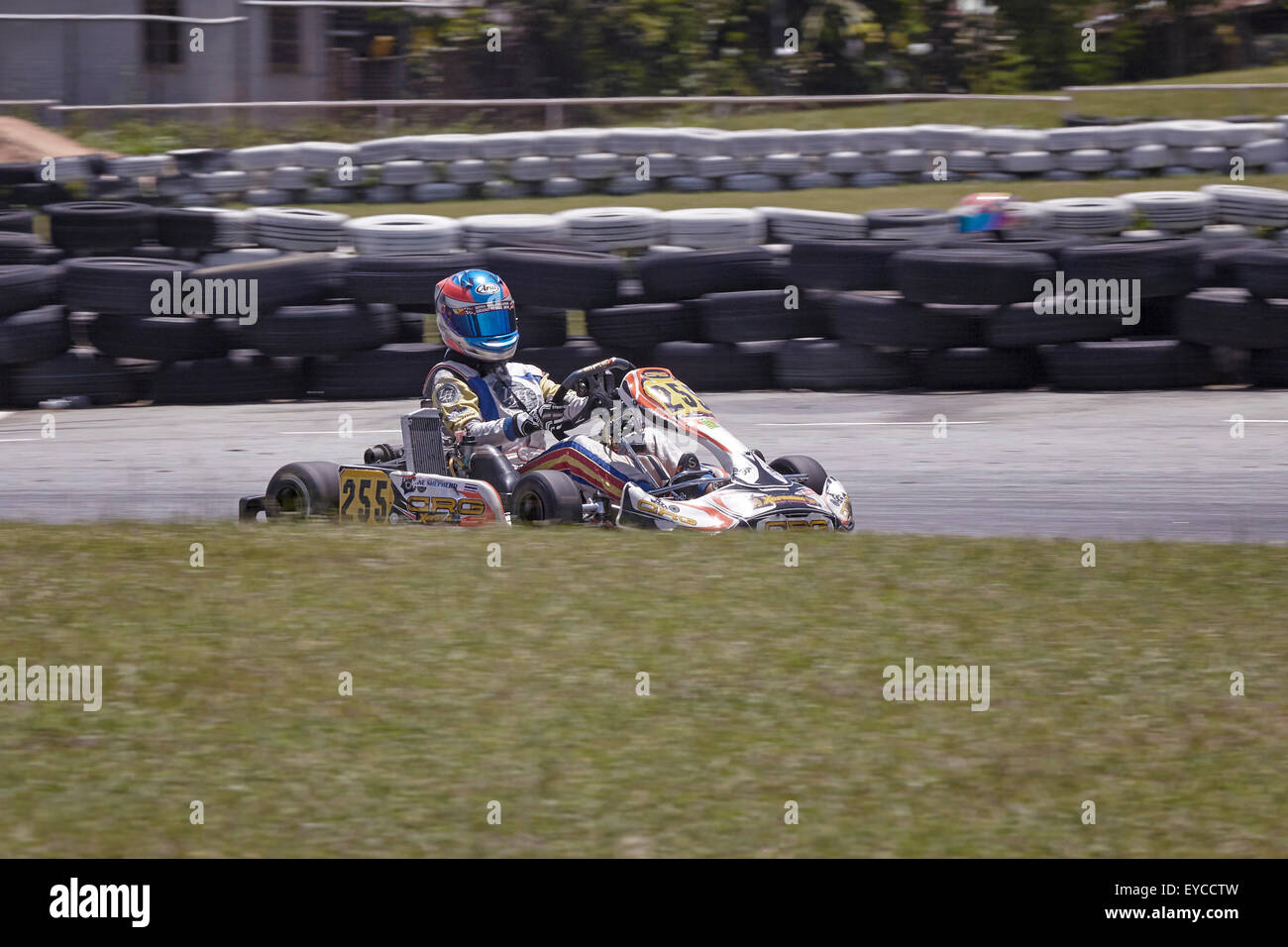 Go-Kart race action Stock Photo - Alamy