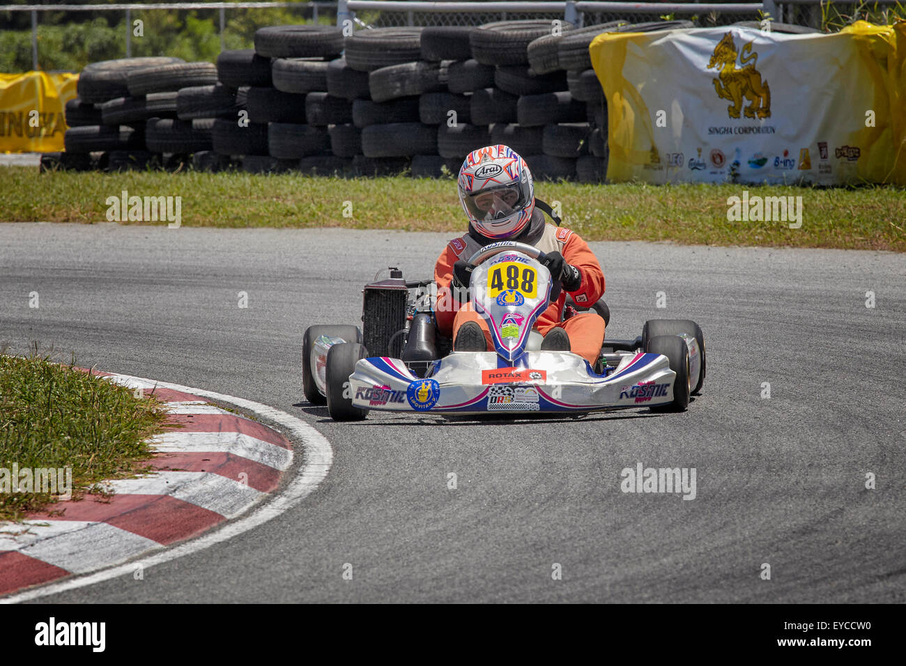 Go-Kart race action Stock Photo - Alamy