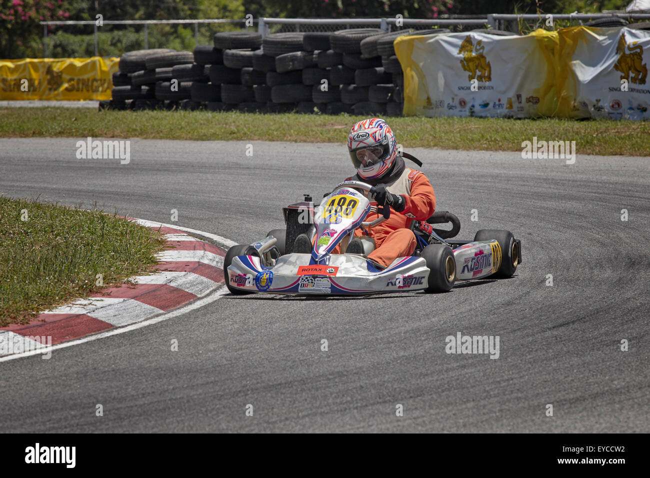 Go-Kart race action Stock Photo - Alamy