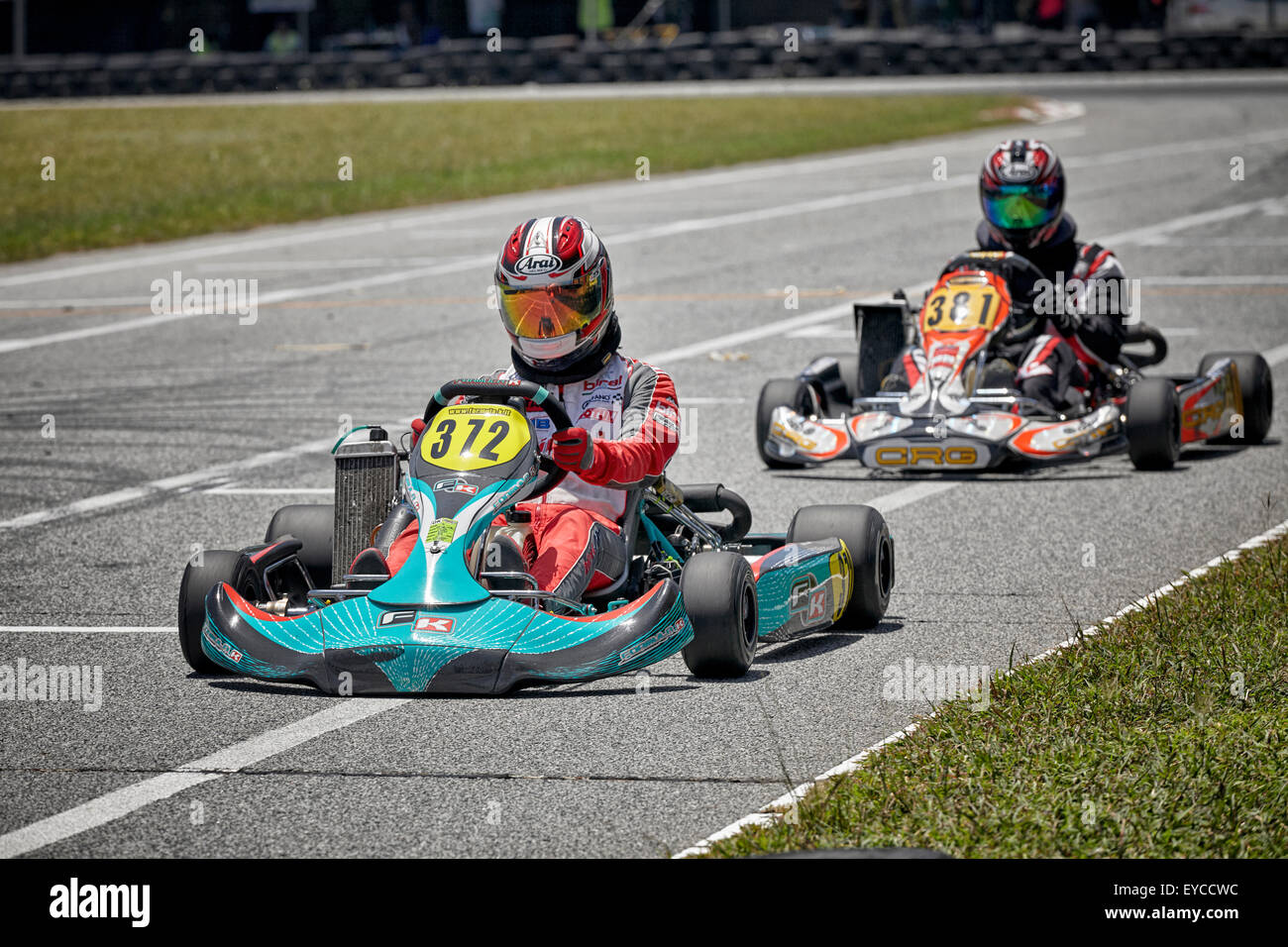 Go-Kart race action Stock Photo - Alamy