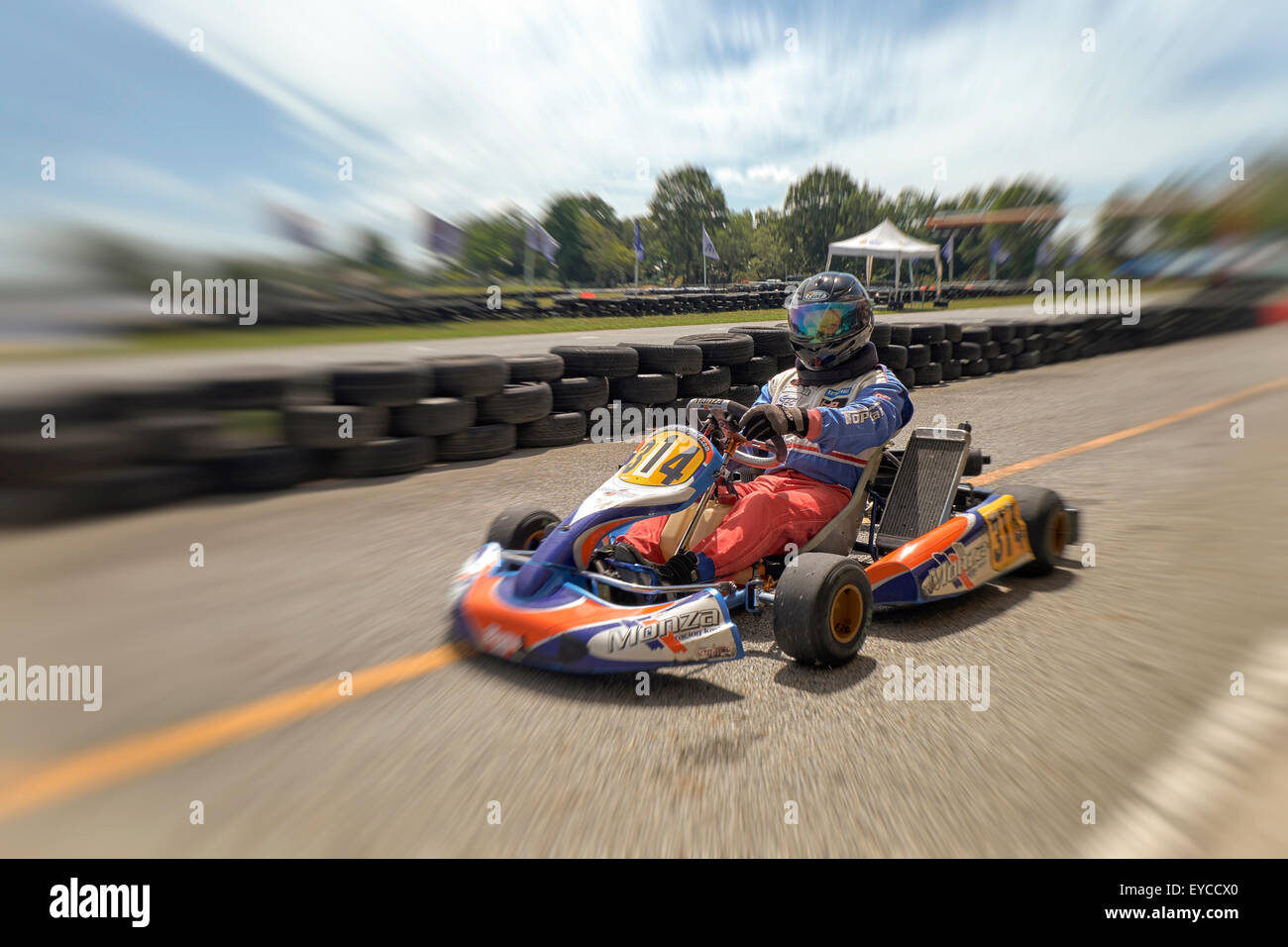 Go-Kart race action Stock Photo - Alamy