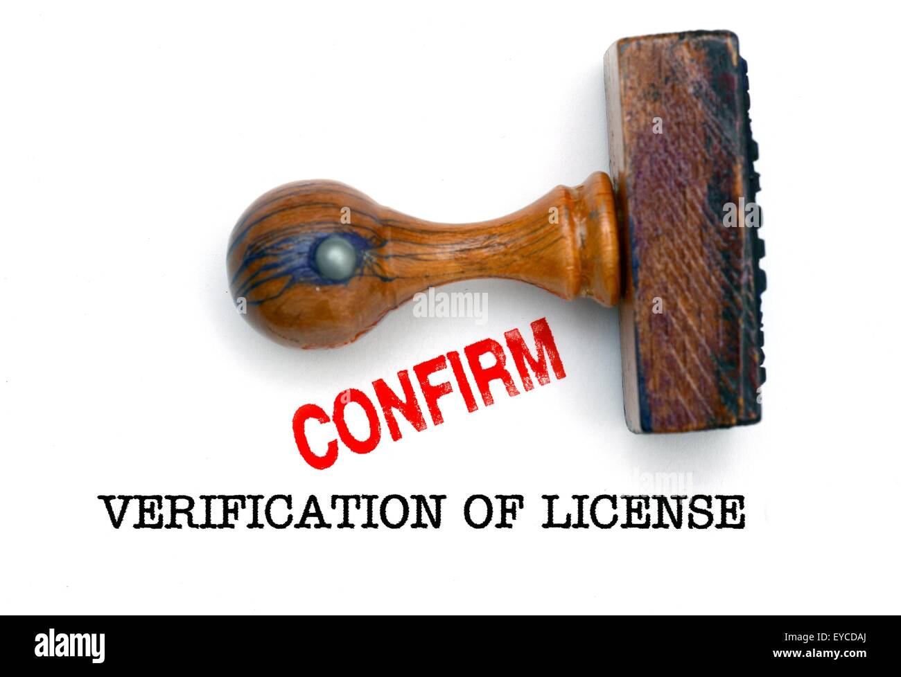 Verification of license Stock Photo - Alamy