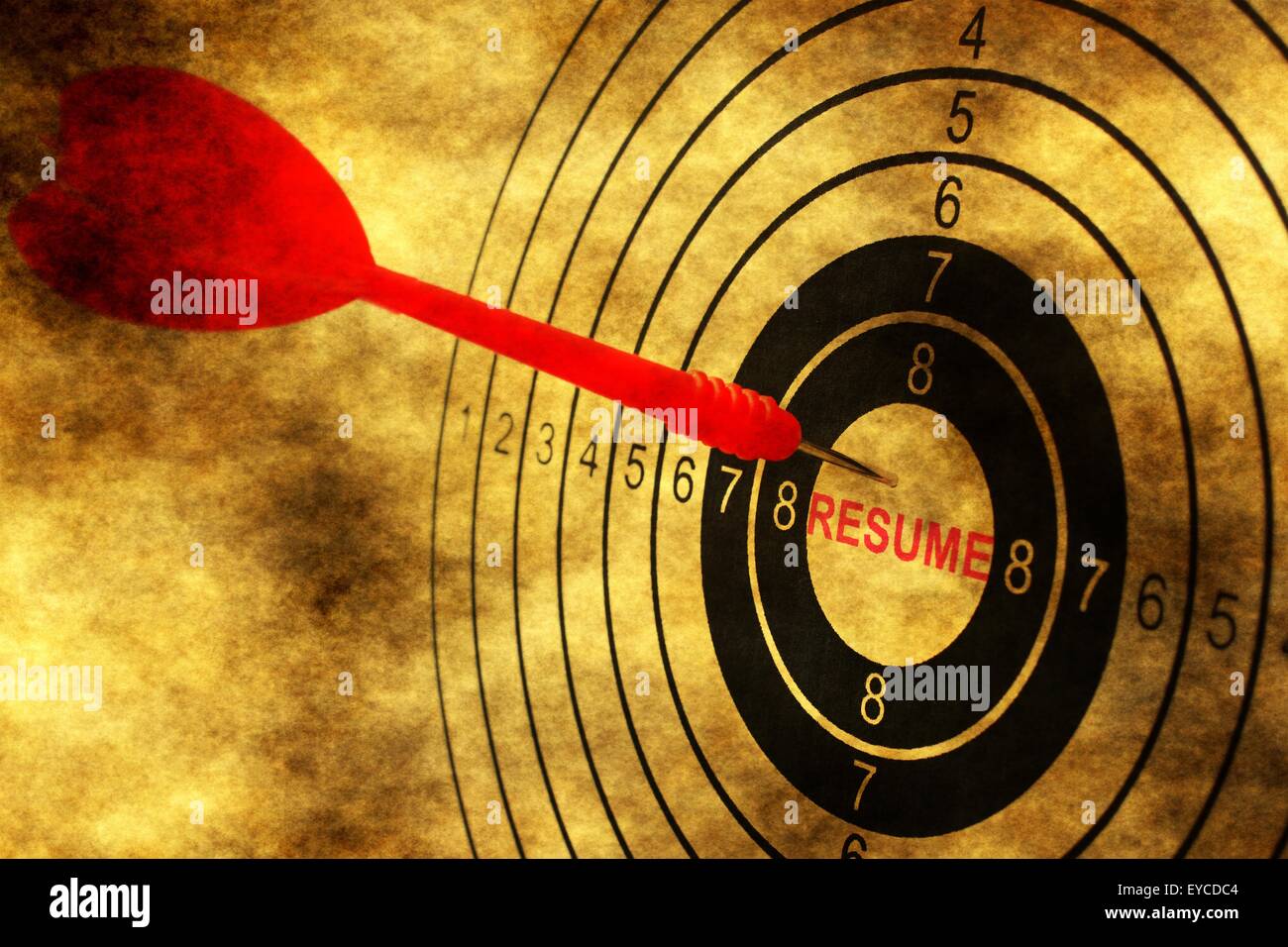 Resume target on grunge background Stock Photo - Alamy