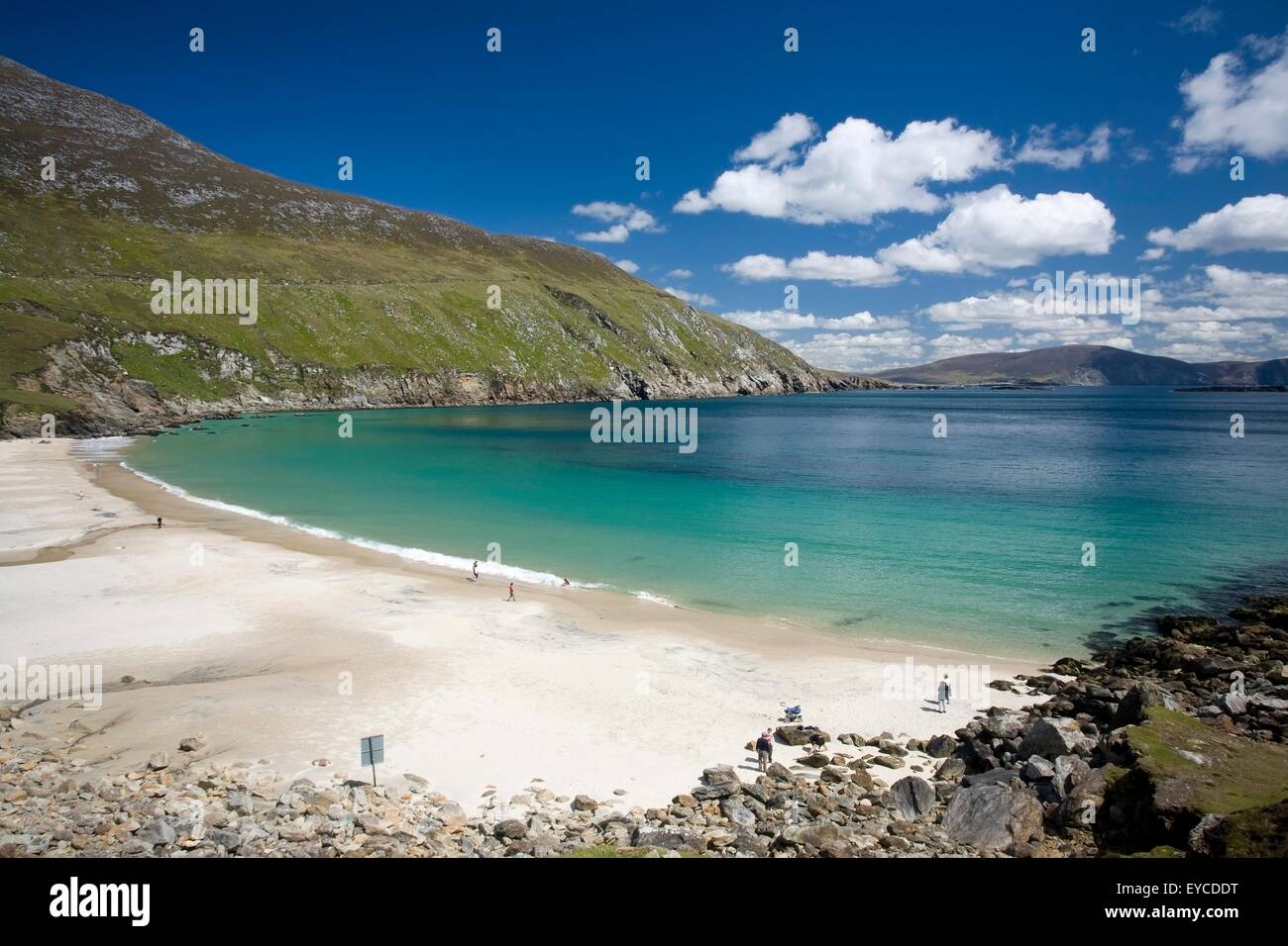 Achill Island, Co Mayo, Ireland; White Sand Beach At Keem Strand Stock ...