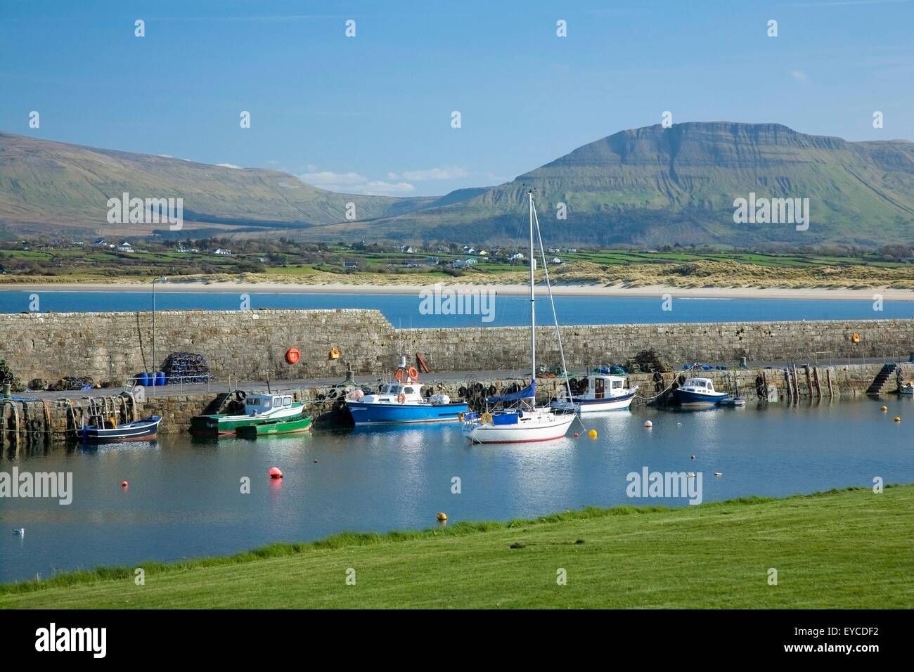 Mullaghmore Harbour, Co Sligo, Ireland; Fishing Boats Lining A Canal ...