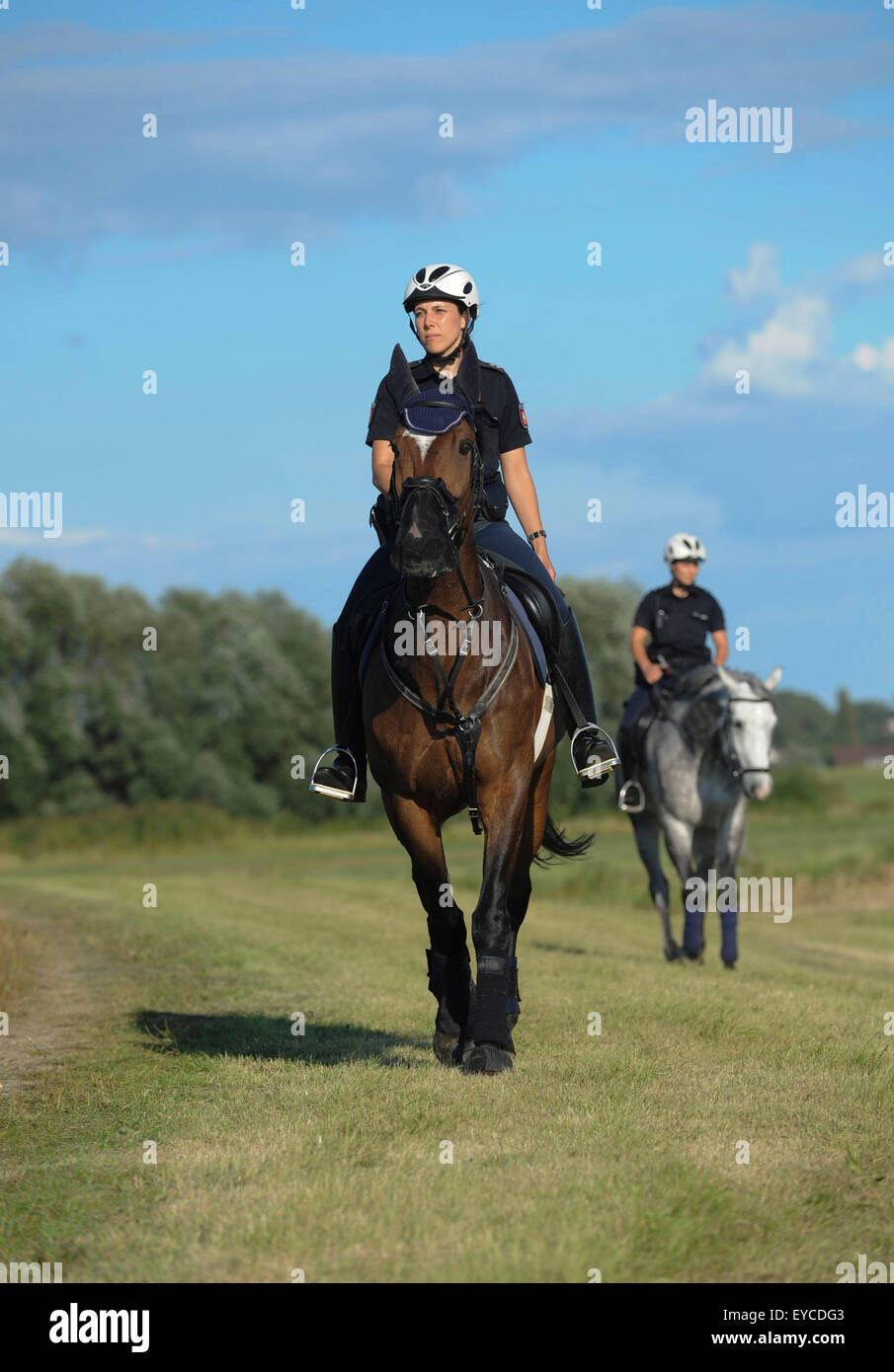 Dannenberg, Germany, Lower Saxony, police officers in the biosphere ...