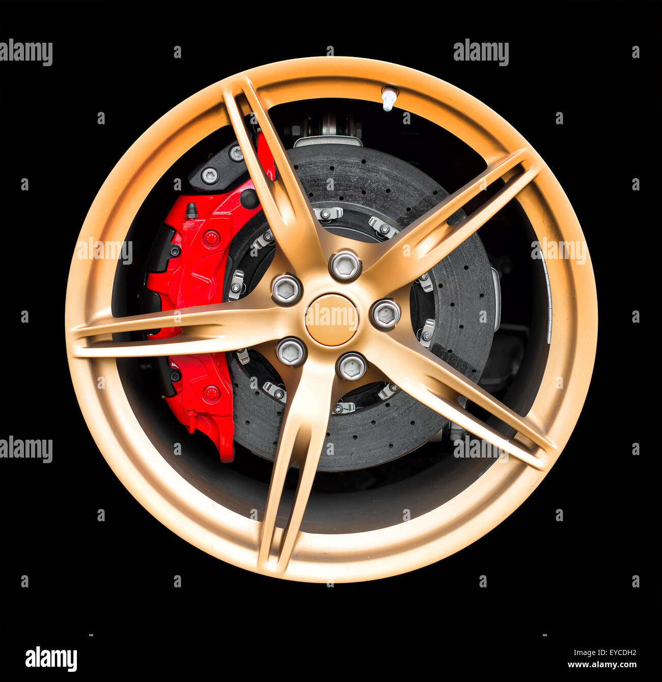 Sports car rim isolated on black background Stock Photo - Alamy