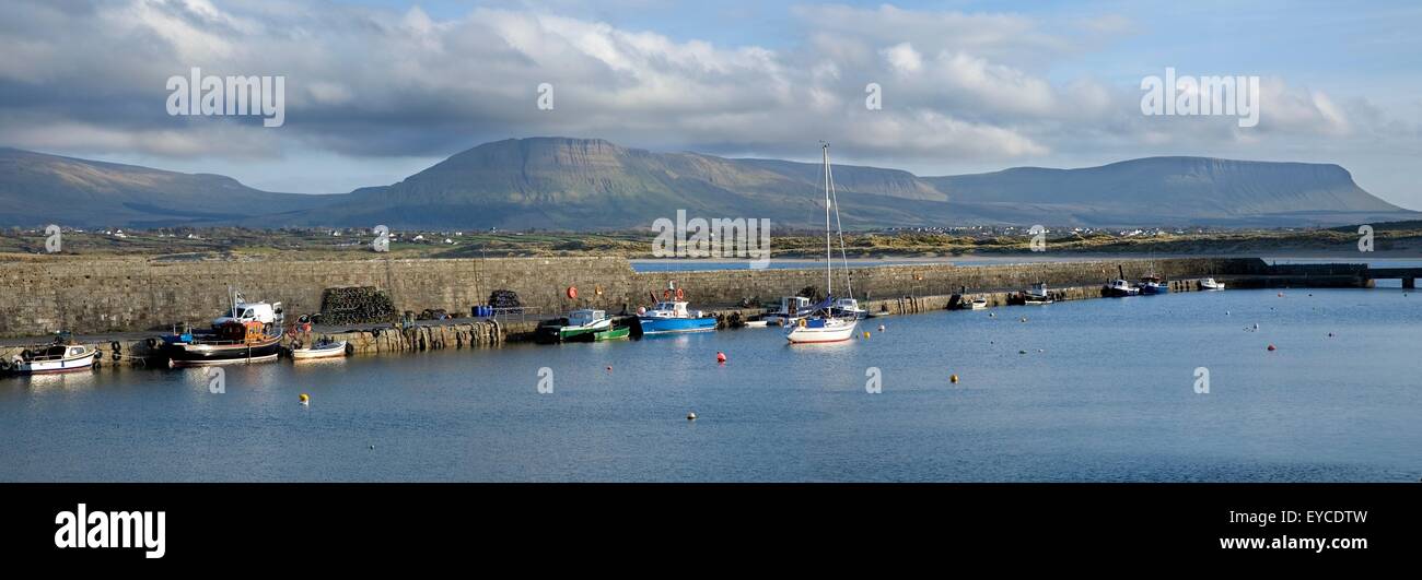Co Sligo, Ireland; Mullaghmore Harbour And The Sligo Hills Stock Photo ...
