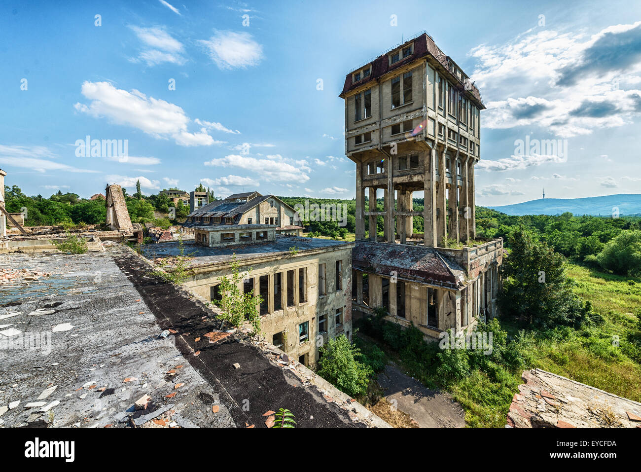 Beautiful old factory building, seen from above Stock Photo - Alamy