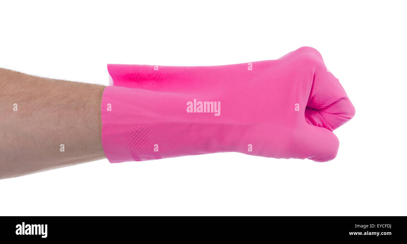 Fist hand in latex glove, isolated on white Stock Photo - Alamy