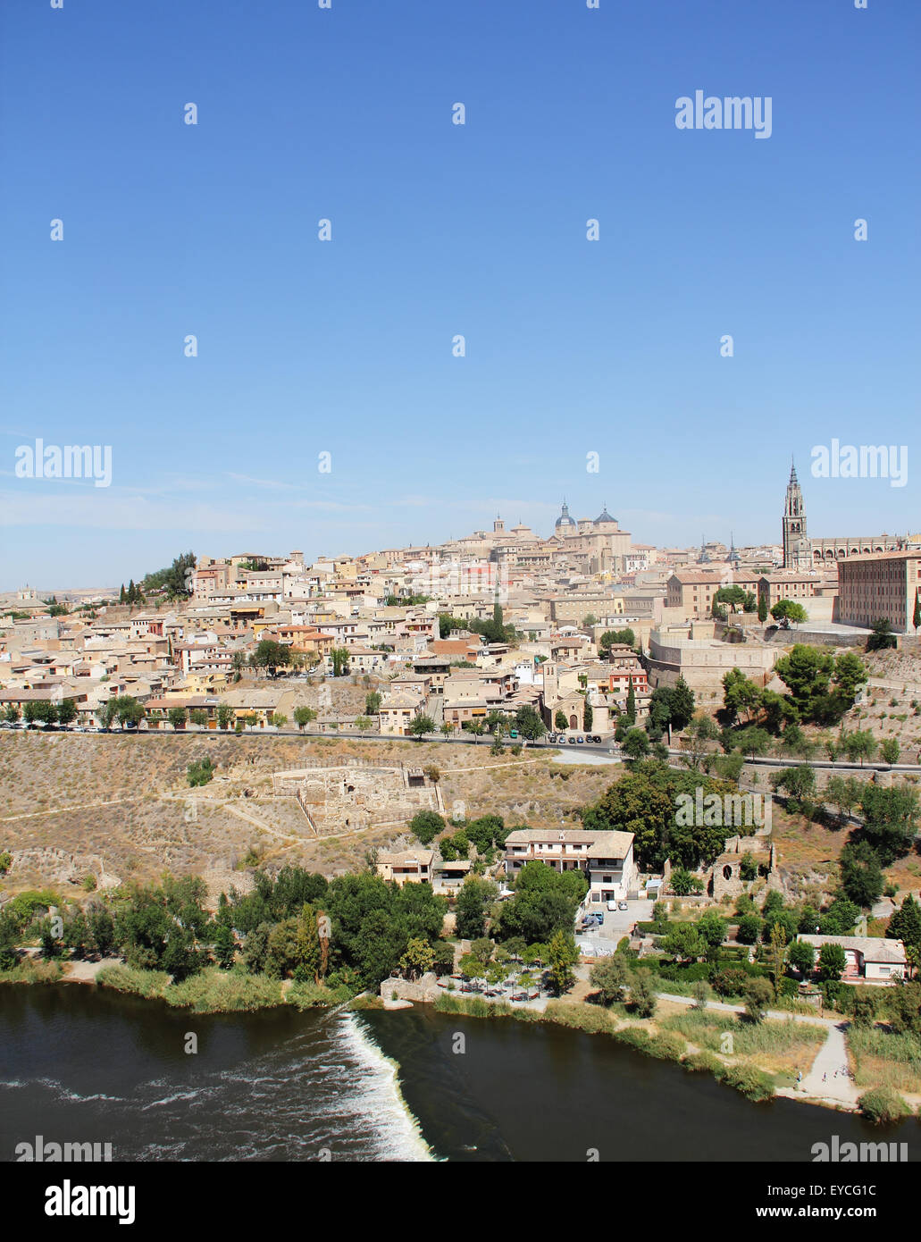 Toledo and Tagus river Spain panoramic view Stock Photo - Alamy