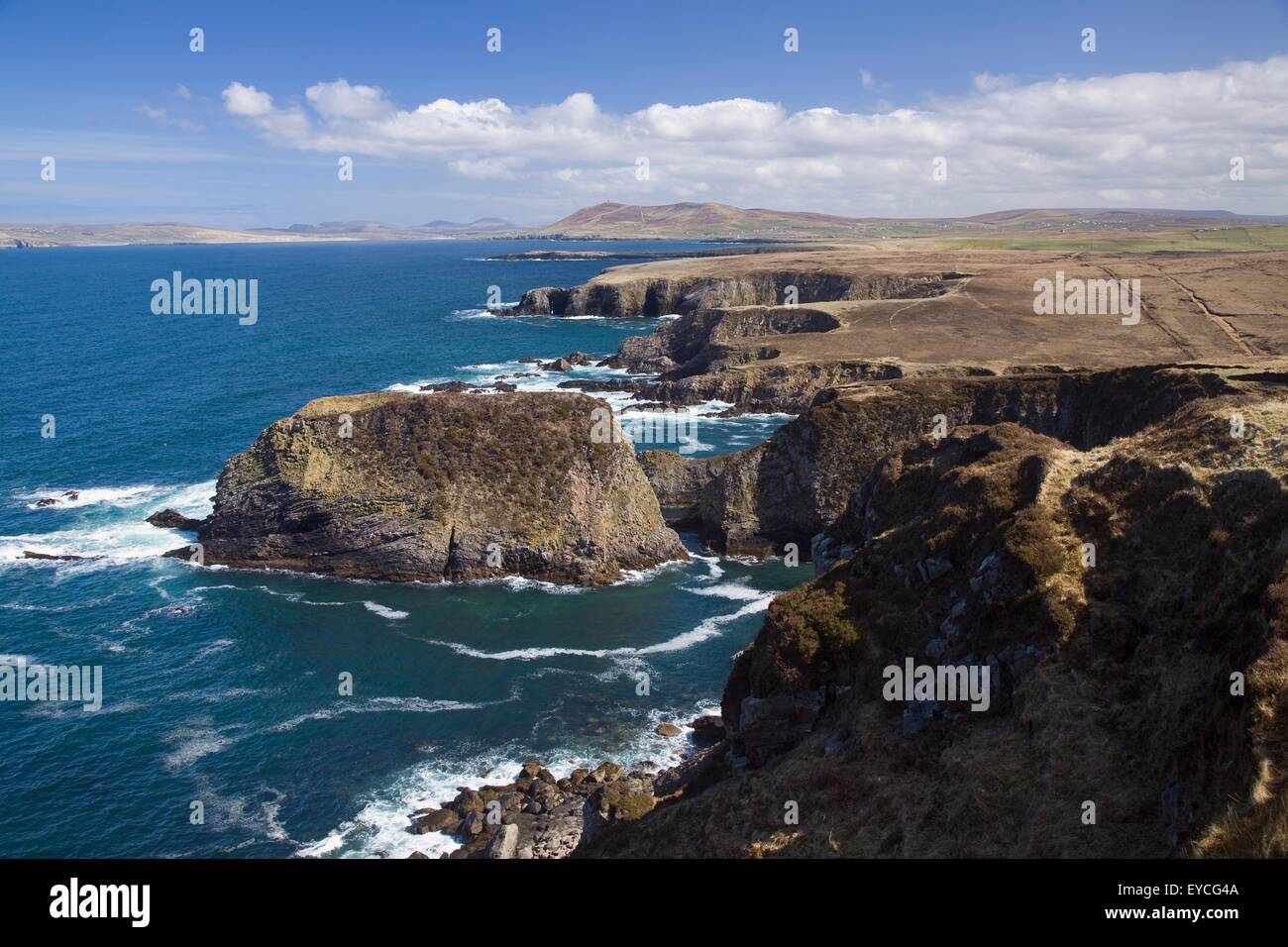 Sea Cliffs And Coastline Near Erris Head, County Mayo, Ireland Stock ...