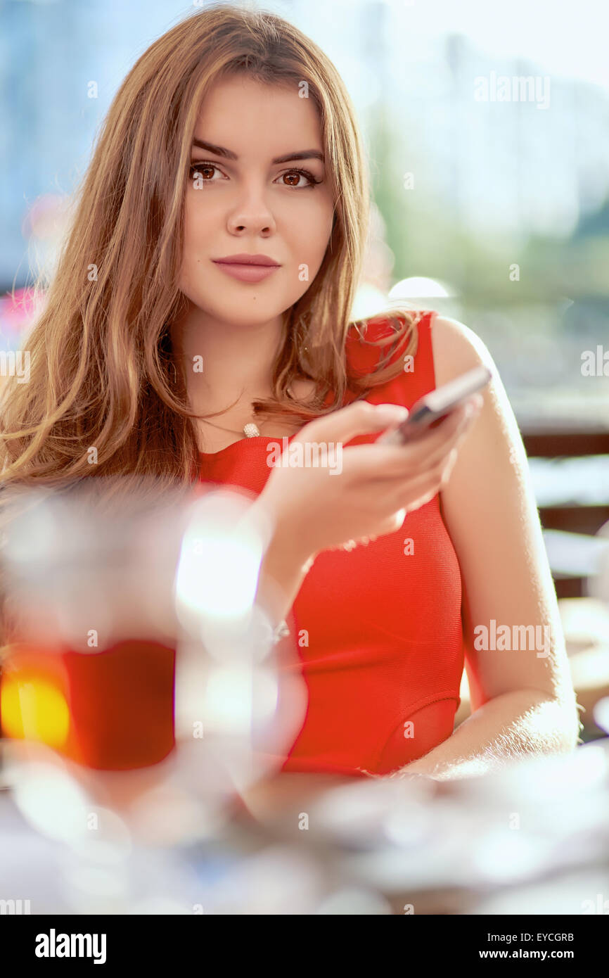 Pretty woman in red hi-res stock photography and images - Alamy