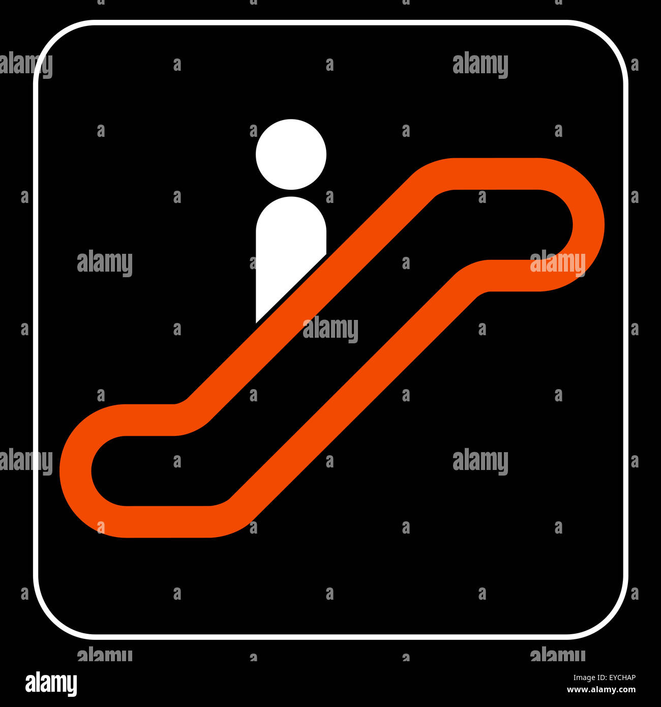 Escalator Information signal Stock Photo - Alamy