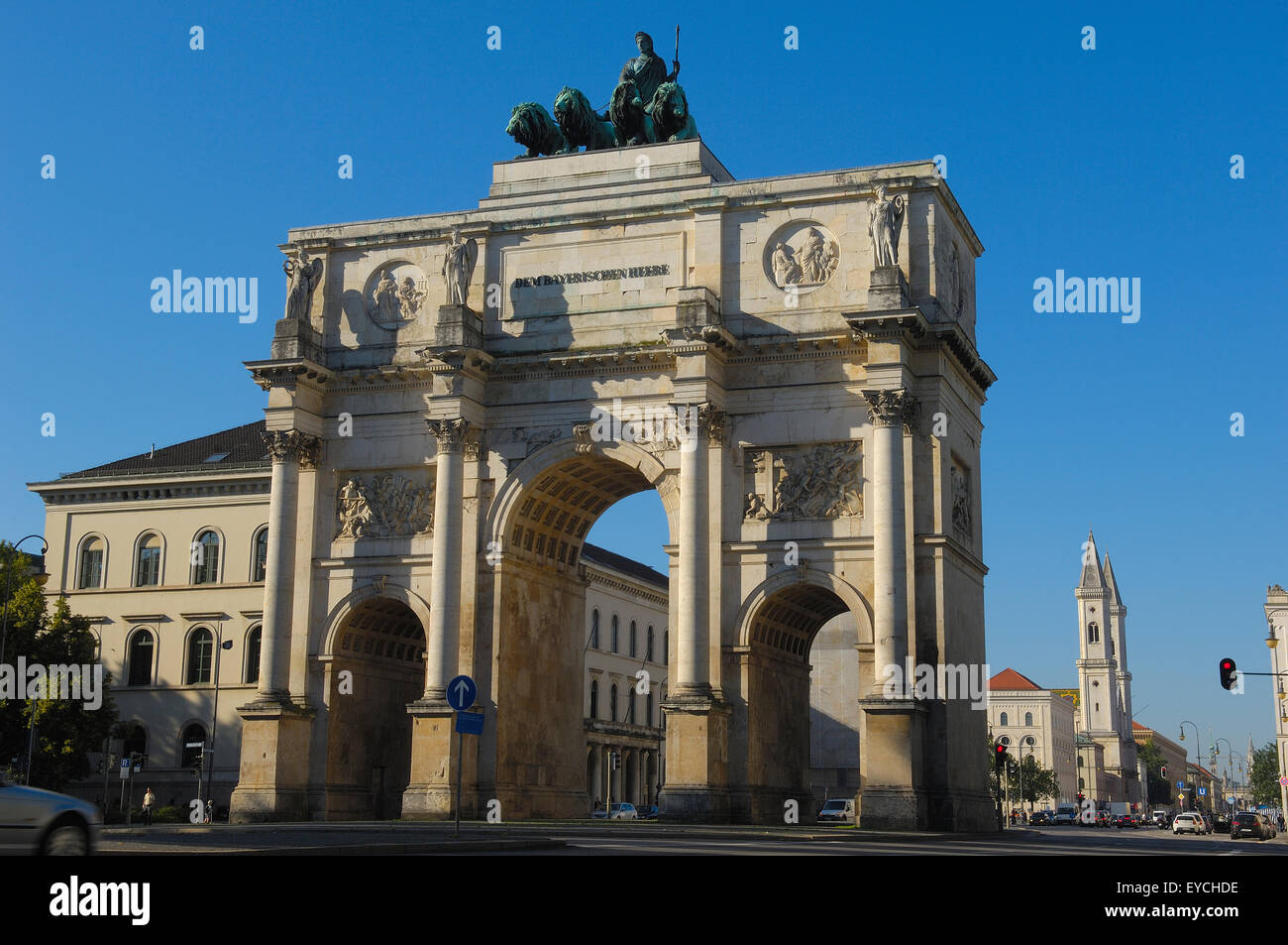 The Siegestor, Triumphal Arch, Victory Gate, Munich. Bavaria. Germany ...