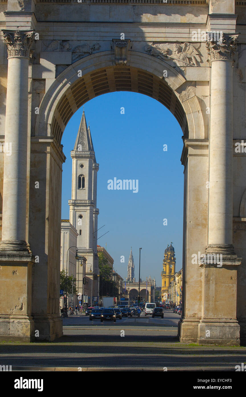 The Siegestor, Triumphal Arch, Victory Gate, Munich. Bavaria. Germany ...