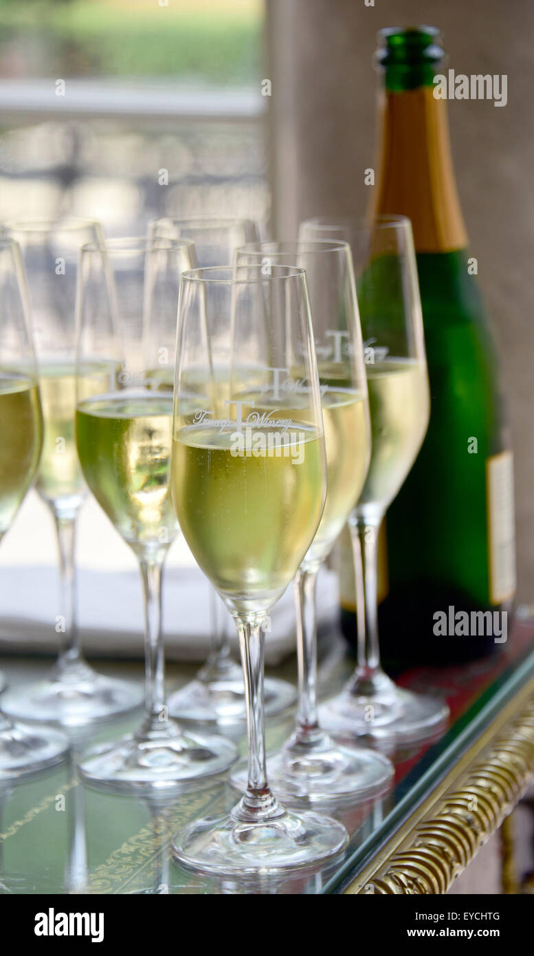 Champagne on a table at the Albemarle Estate at the Trump Winery in ...