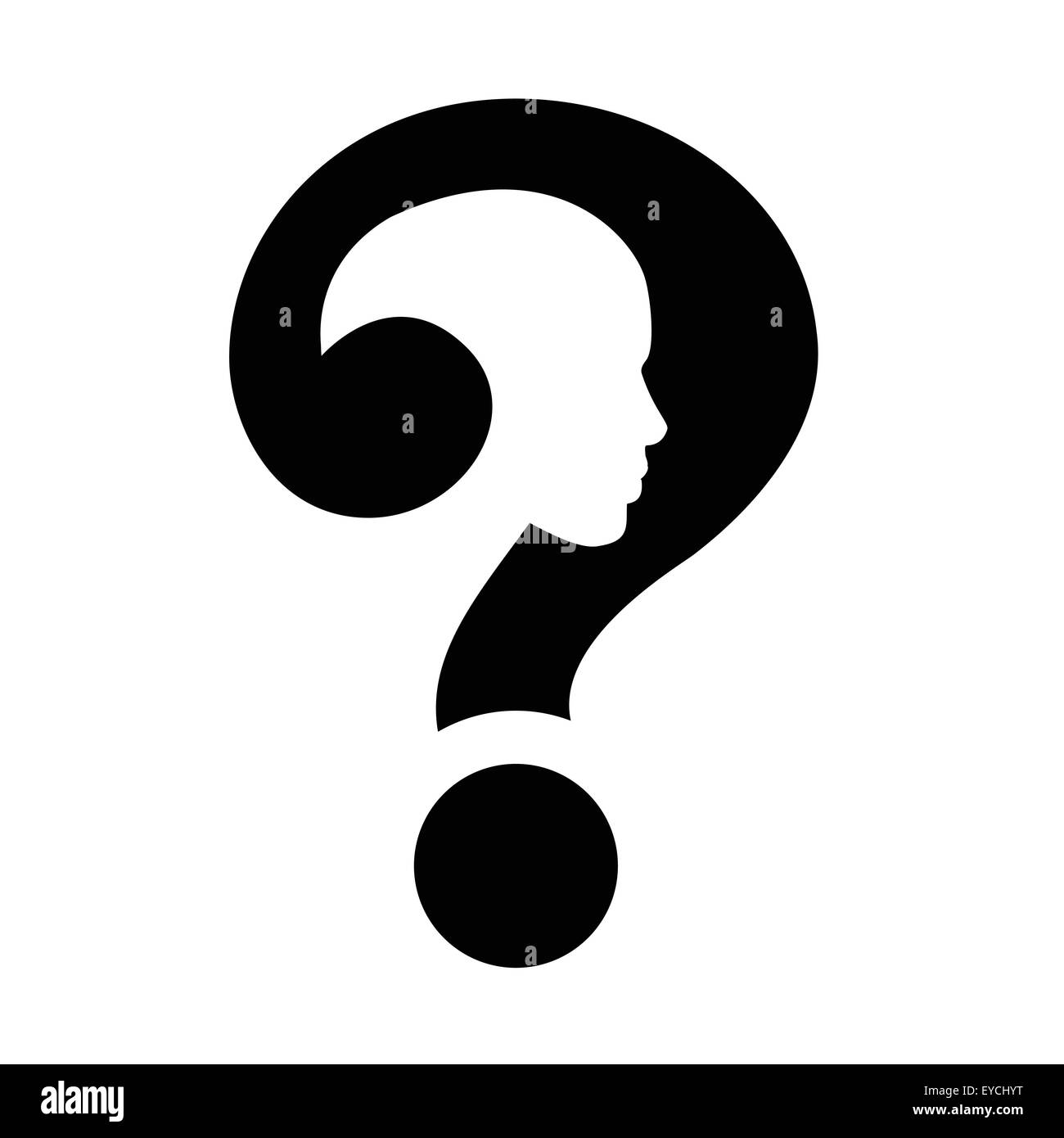 Question mark human head symbol, vector Stock Photo - Alamy