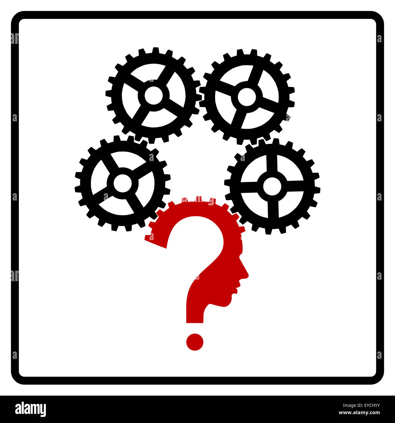 Question mark human head gear symbol, vector Stock Photo - Alamy