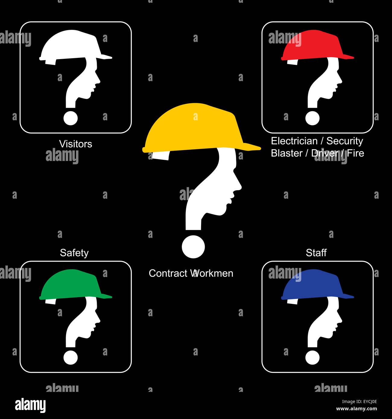 Safety Helmet Colors - Construction Site , vector Stock Photo - Alamy