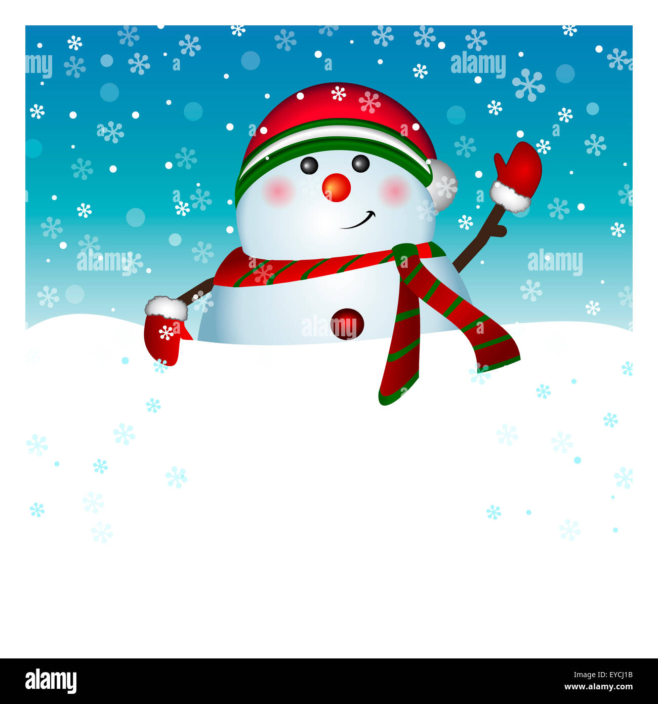 Snowman card, vector Stock Photo - Alamy