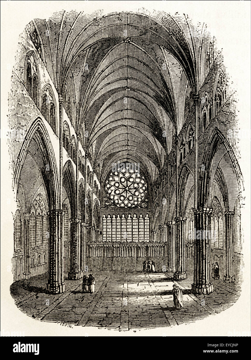 East window from the Choir inside the Old St Paul's Cathedral ...