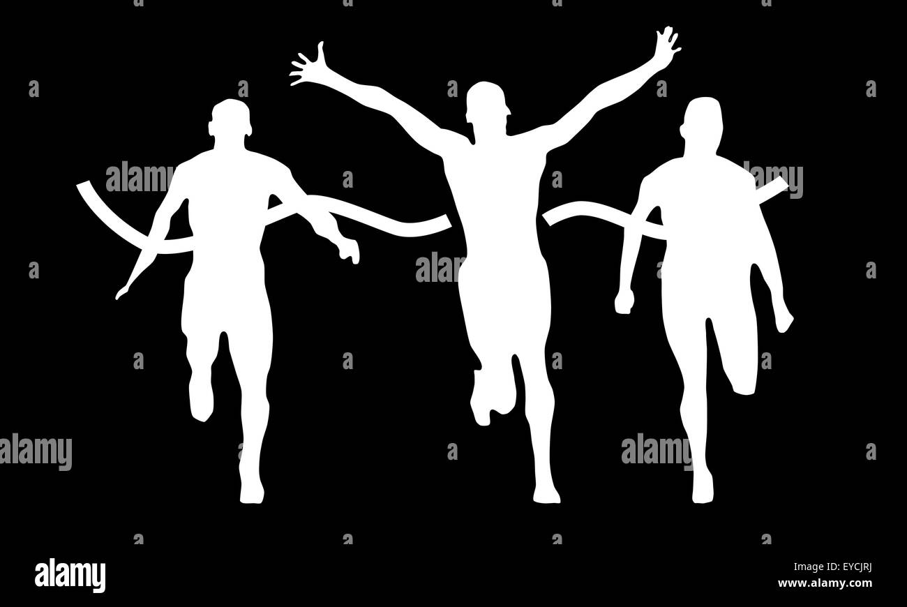 Sprint to finish line Black and White Stock Photos & Images - Alamy