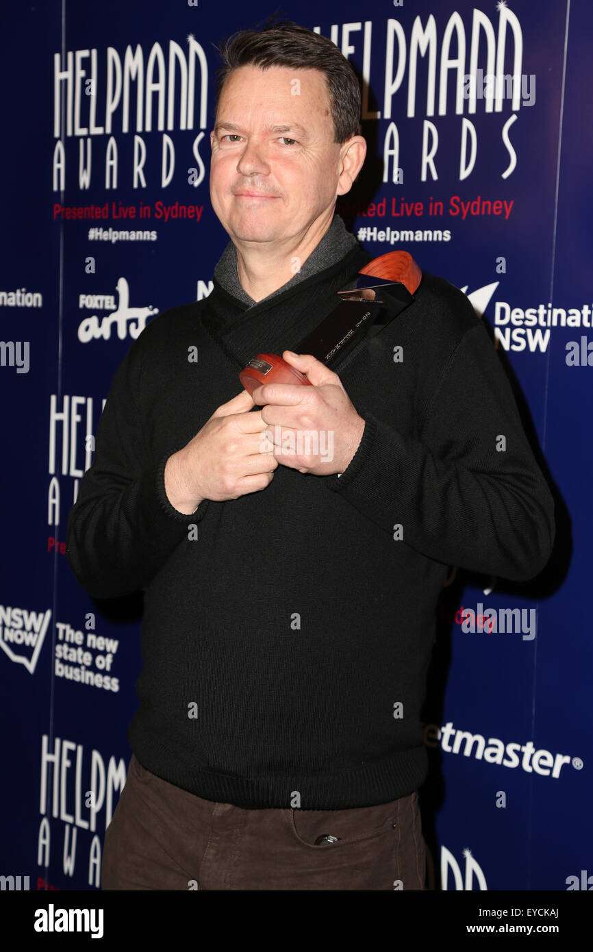 Sydney, Australia. 27 July 2015. Geoff Cobham poses with the award for ...
