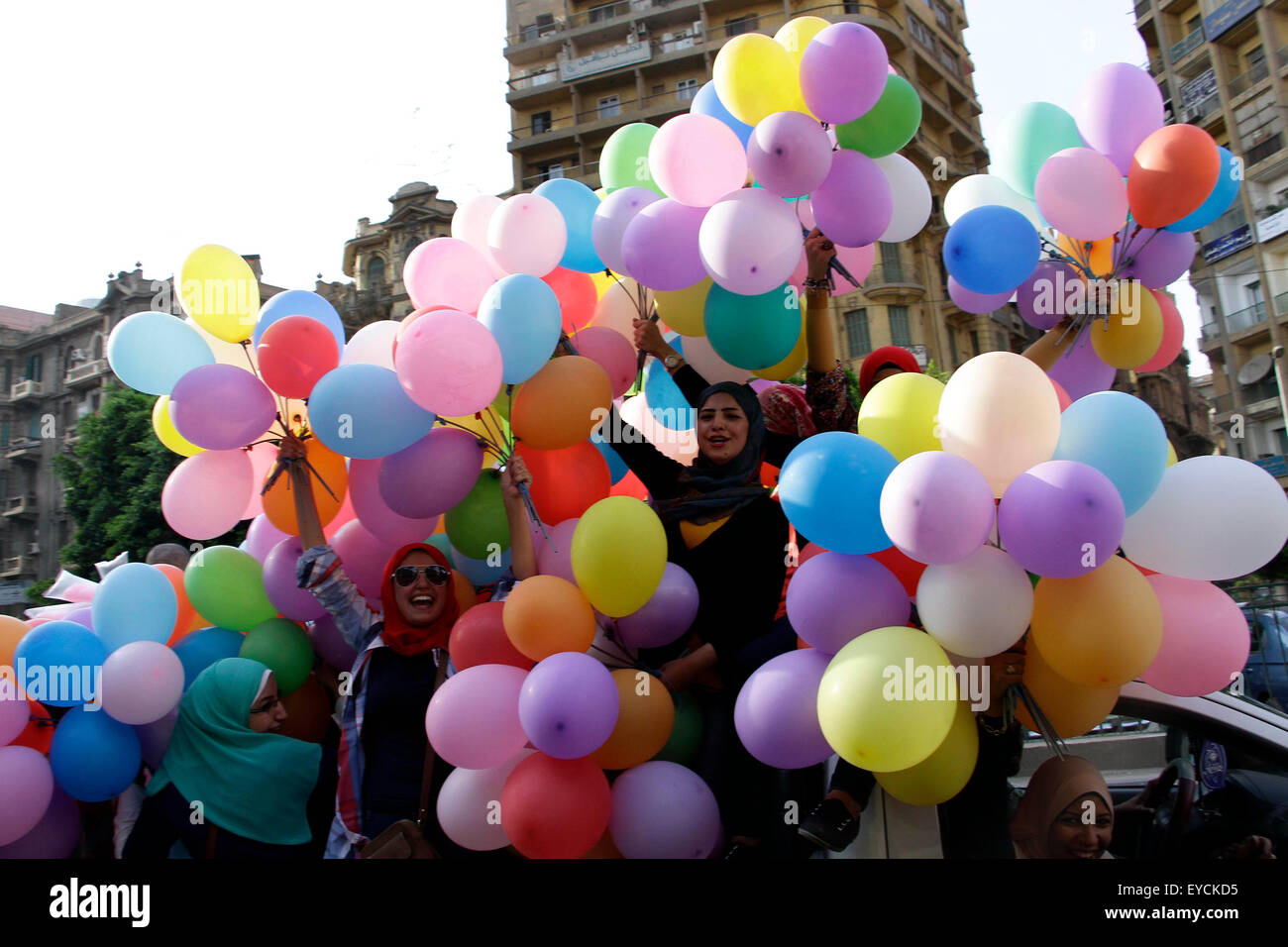 Cairo, Egypt. 24th July, 2015. Young people calling themselves the "the ...