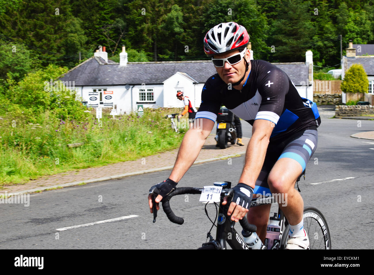 Riders passing through Kielder on the Wooler Wheel Big Un cycle ...