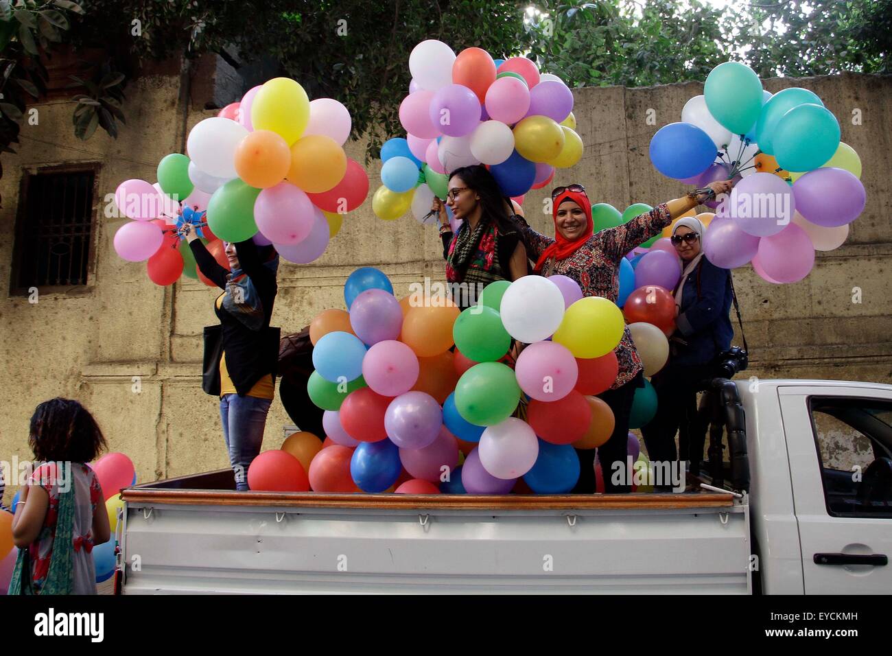 Cairo, Egypt. 24th July, 2015. Young people calling themselves the "the ...