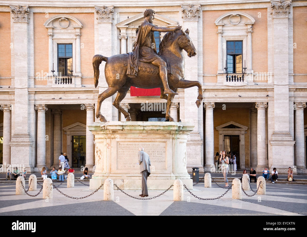 Rome Equestrian statue of Emperor Marcus Aurelius Stock Photo - Alamy