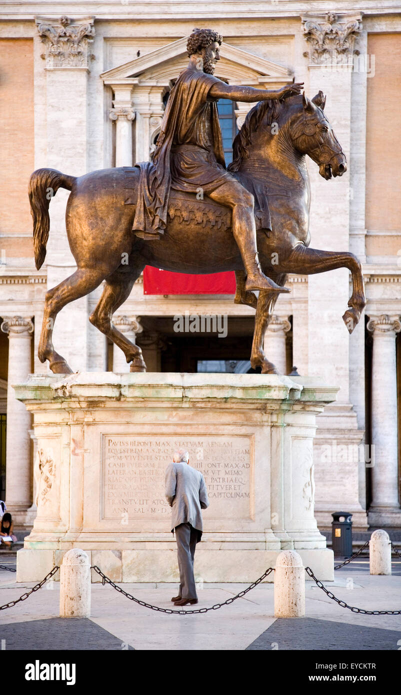Rome Equestrian statue of Emperor Marcus Aurelius Stock Photo - Alamy