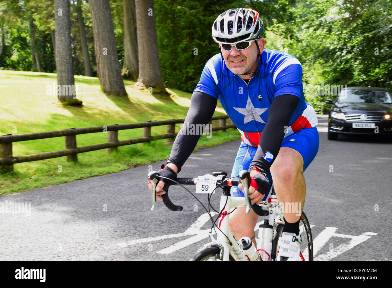 Riders passing through Kielder on the Wooler Wheel Big Un cycle ...