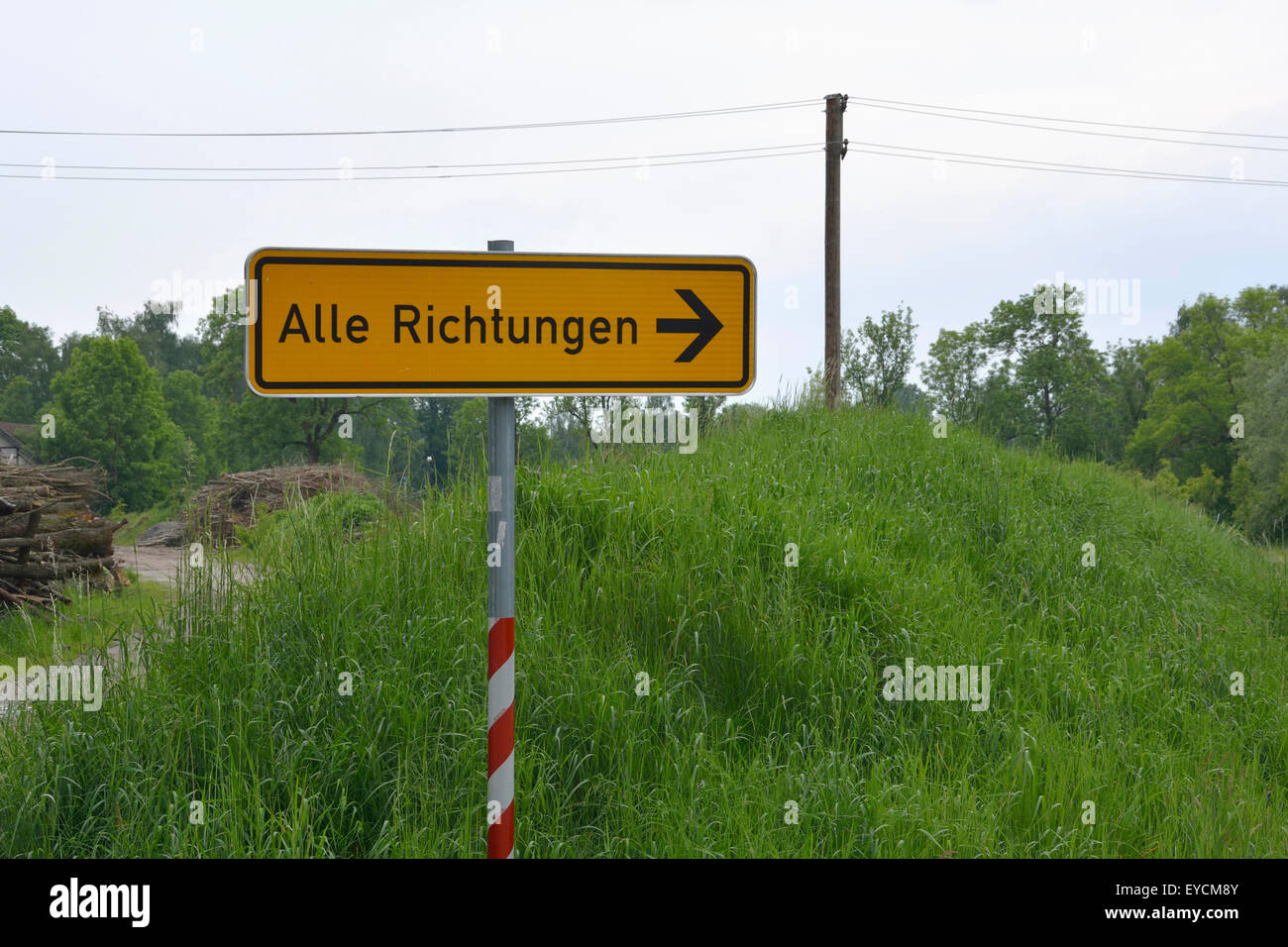Germany, sign post at rural scene Stock Photo - Alamy
