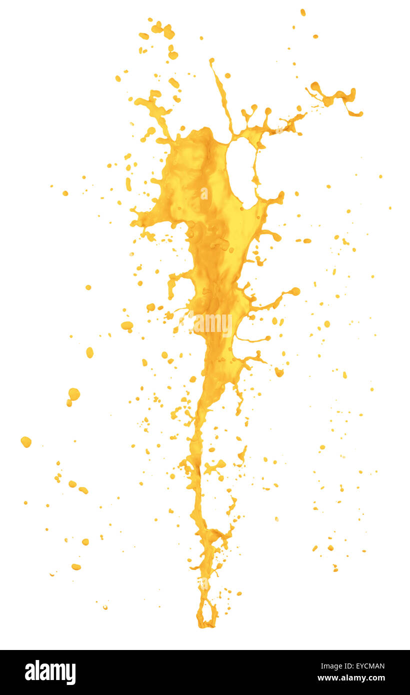 orange juice splash isolated on the white background Stock Photo - Alamy