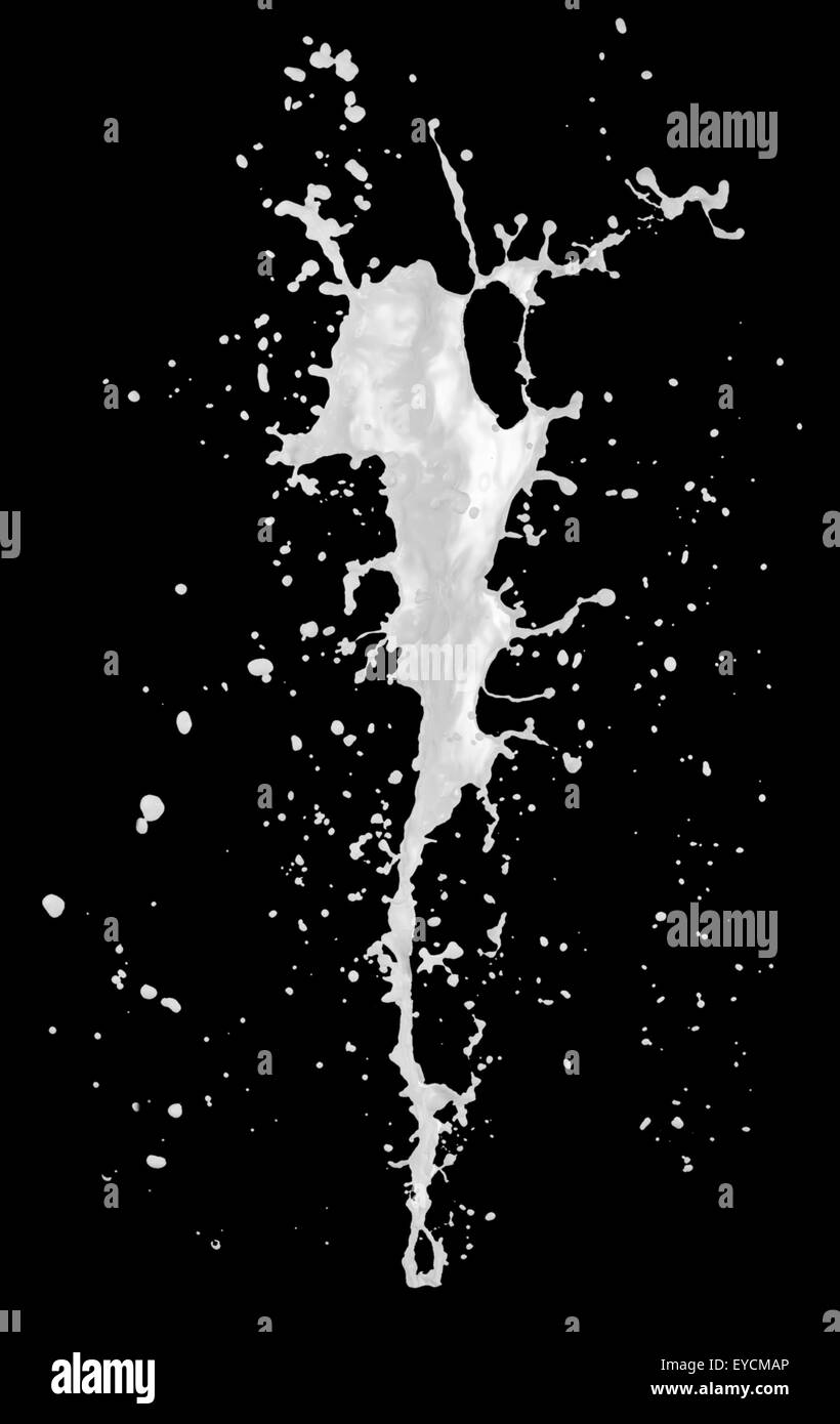 milk splash isolated on the black background Stock Photo - Alamy