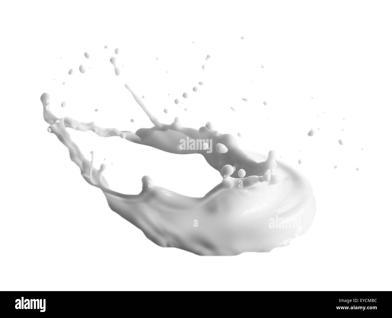milk splash isolated on the white background Stock Photo - Alamy