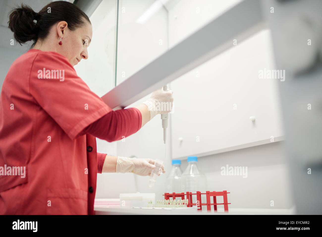 Female scientist working in lab Stock Photo - Alamy
