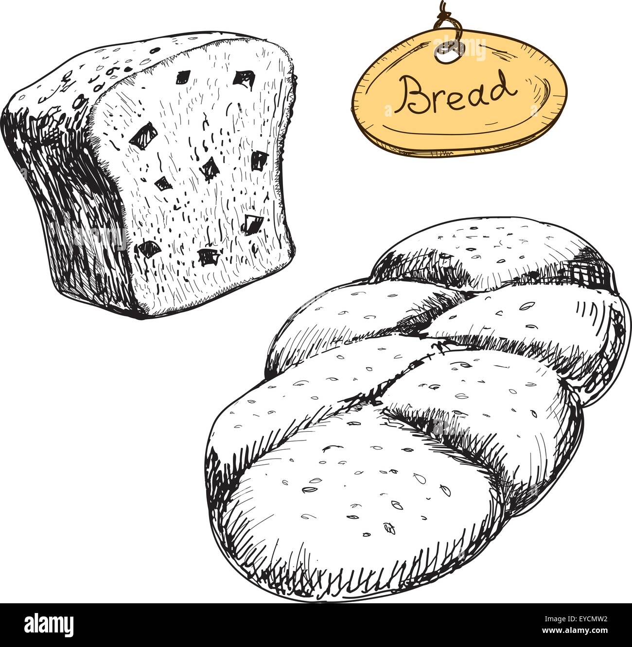 Bread vector hi-res stock photography and images - Alamy