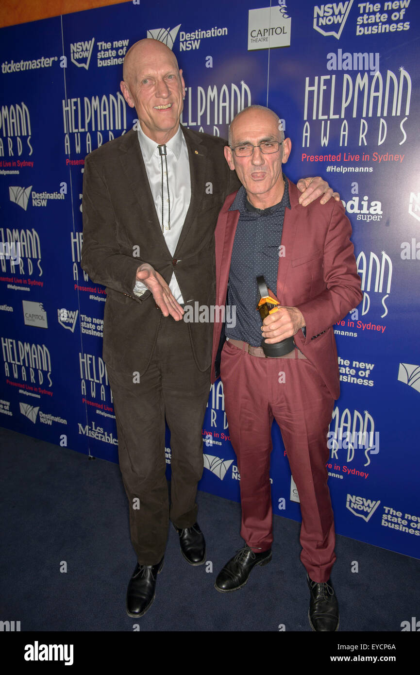 Sydney, Australia. 27th July, 2015. Peter Garrett and Paul Kelly pose ...