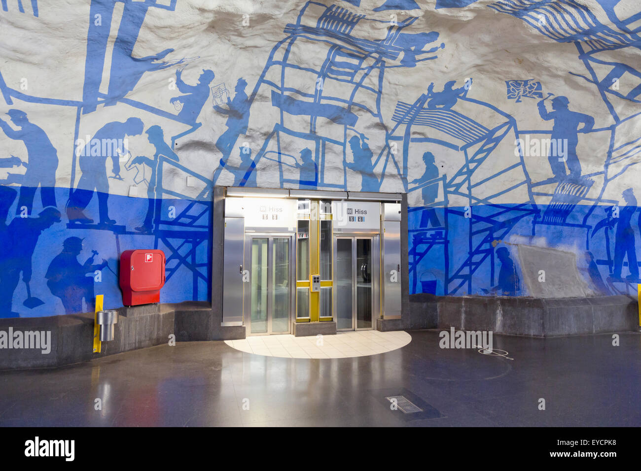 Sweden, Stockholm, subway station, elevator Stock Photo - Alamy