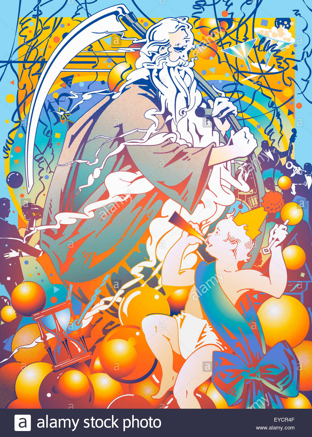 Old Father Time With His Scythe Stock Photos & Old Father Time With His ...