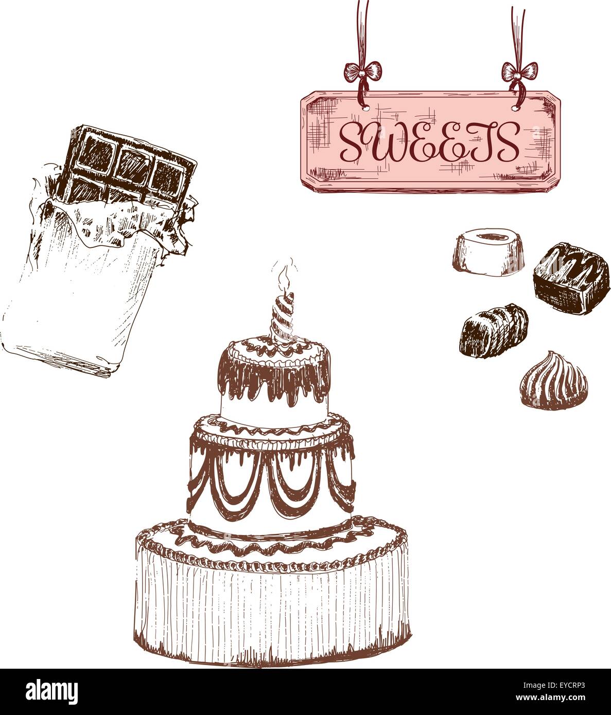 Sugar sweets assortment Stock Vector Images - Alamy